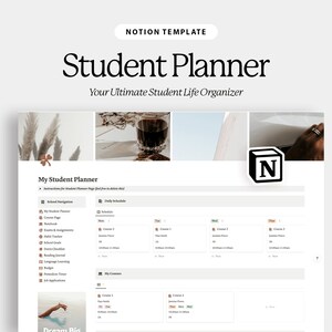 Notion Student Planner Template, Digital Academic Planner, School ...
