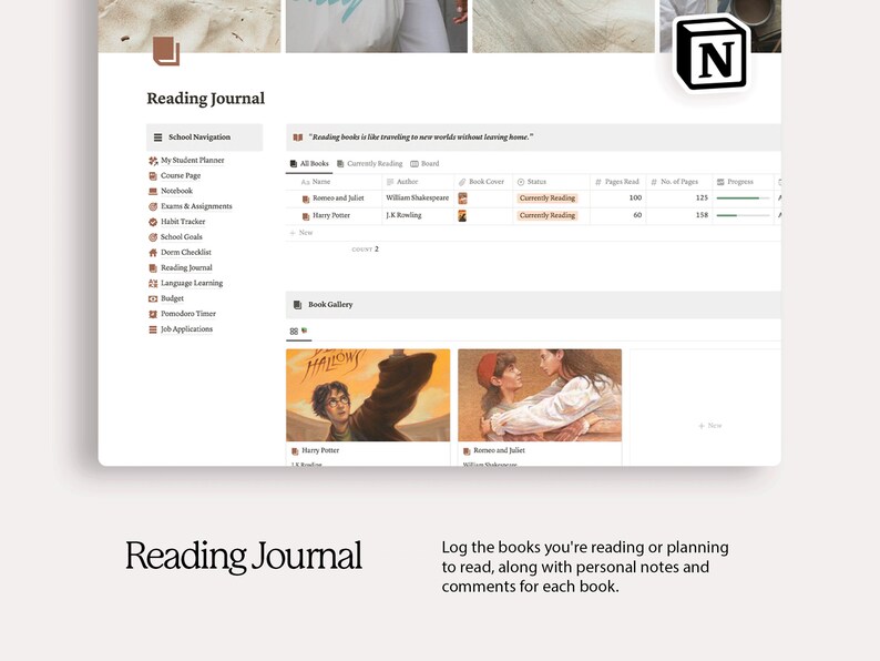 Notion Student Planner Template, Digital Academic Planner, School ...