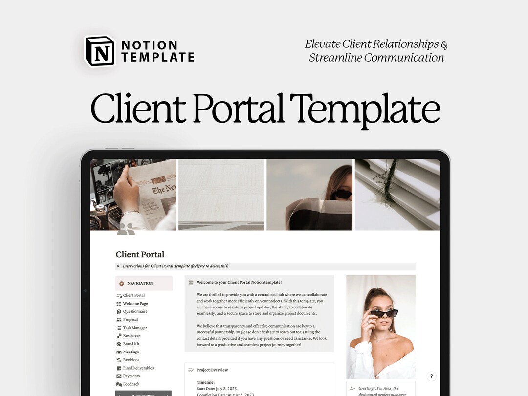 Notion Template Client Portal, Project Planner, Client Dashboard ...
