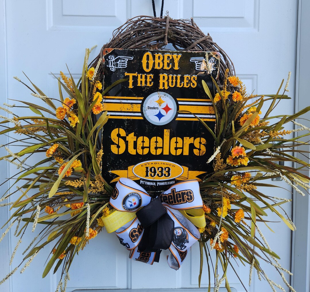 Pittsburgh Steelers Grapevine Wreath, Pittsburgh Steelers Wreath ...