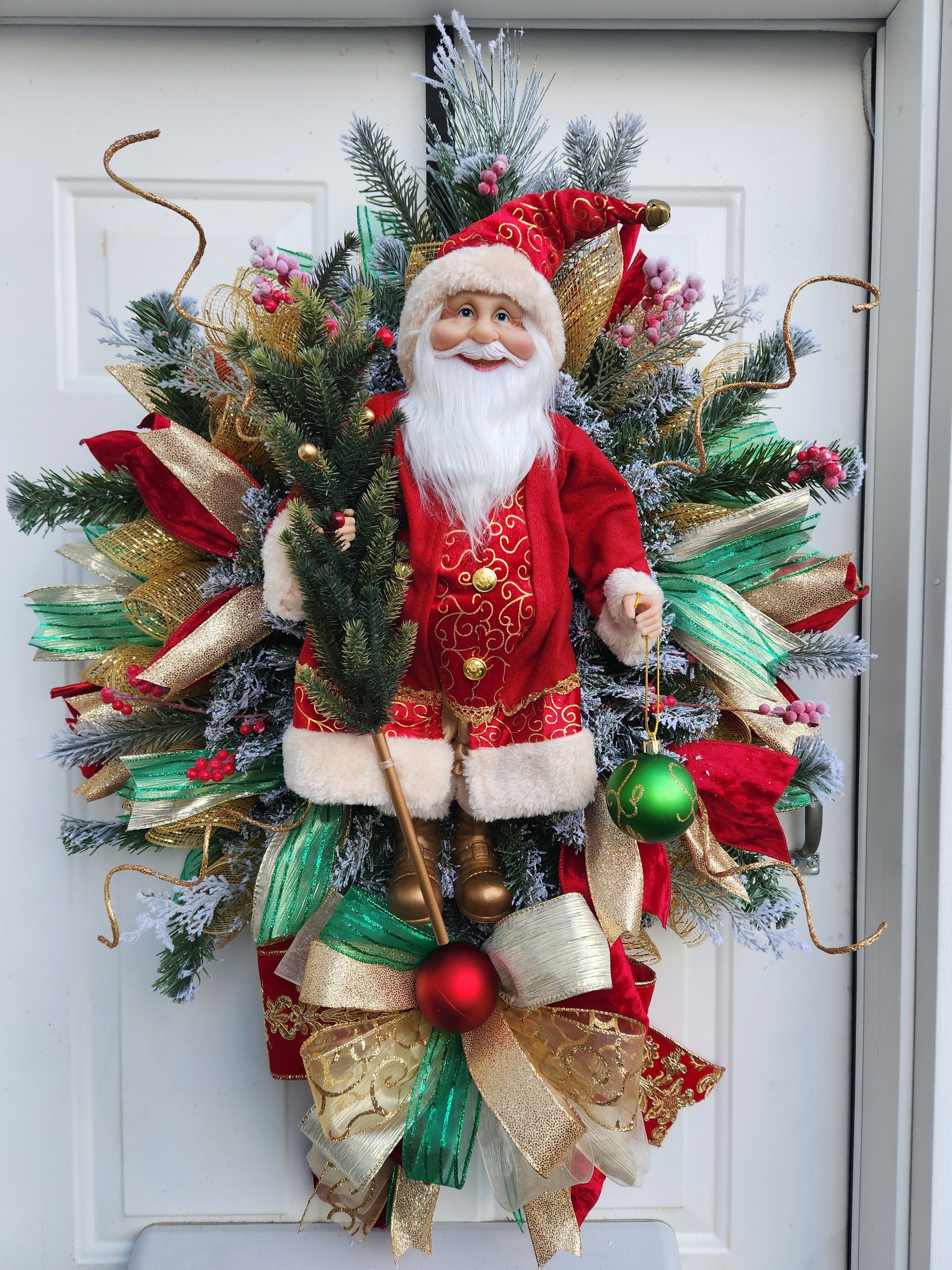 Santa Claus Wreath, Christmas Santa Wreath, Christmas Decorations ...