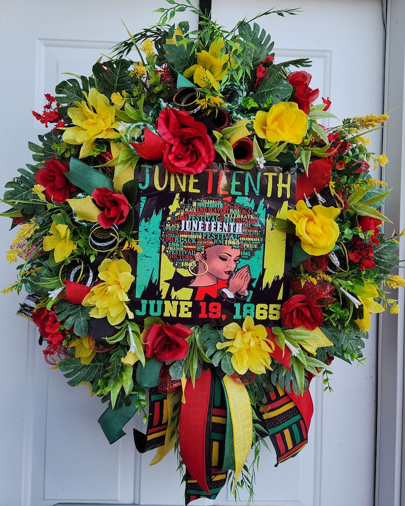 Juneteenth Wreath, Juneteenth Decorations, Juneteenth Holiday, Holiday ...