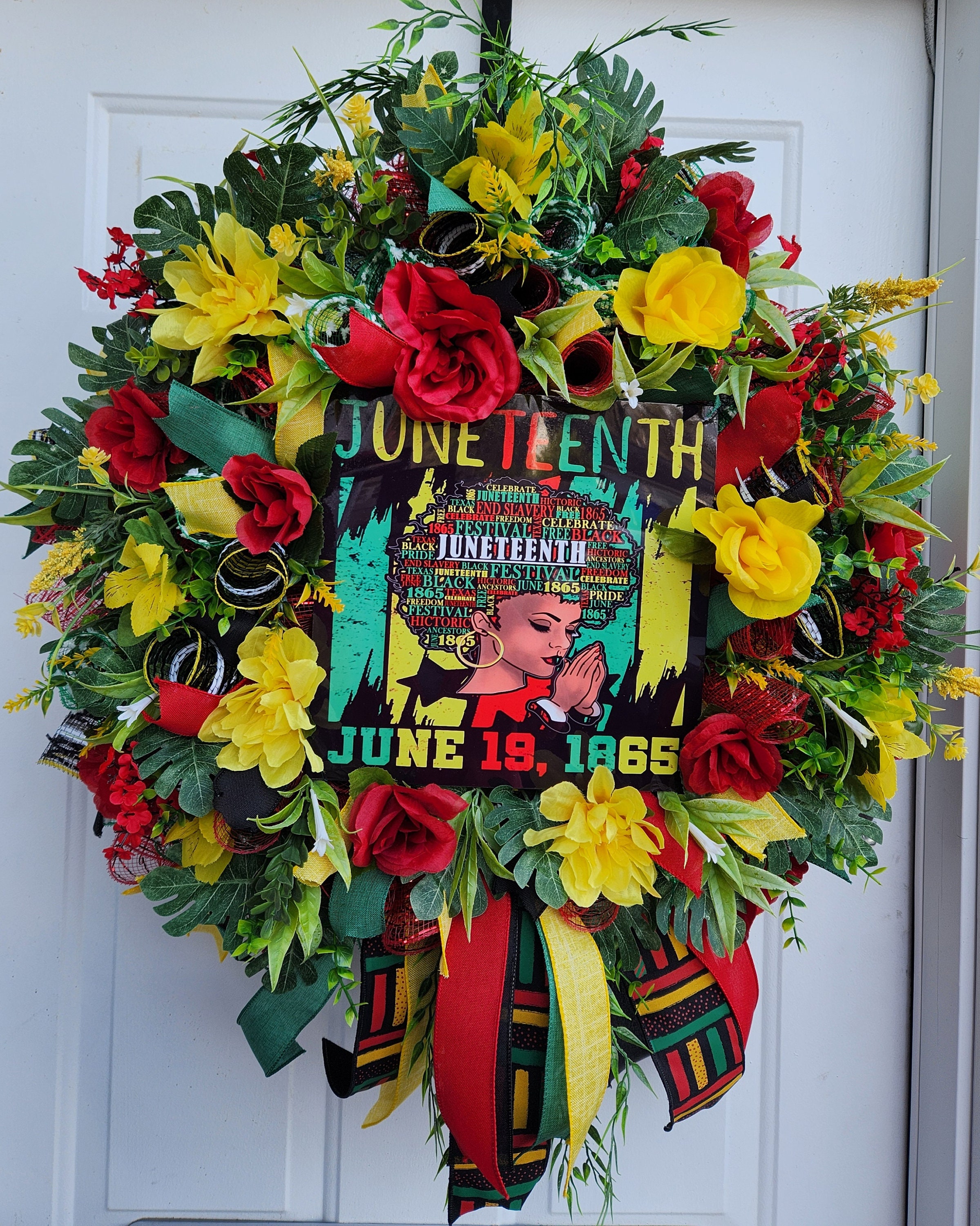 Juneteenth Wreath, Juneteenth Decorations, Juneteenth Holiday, Holiday ...