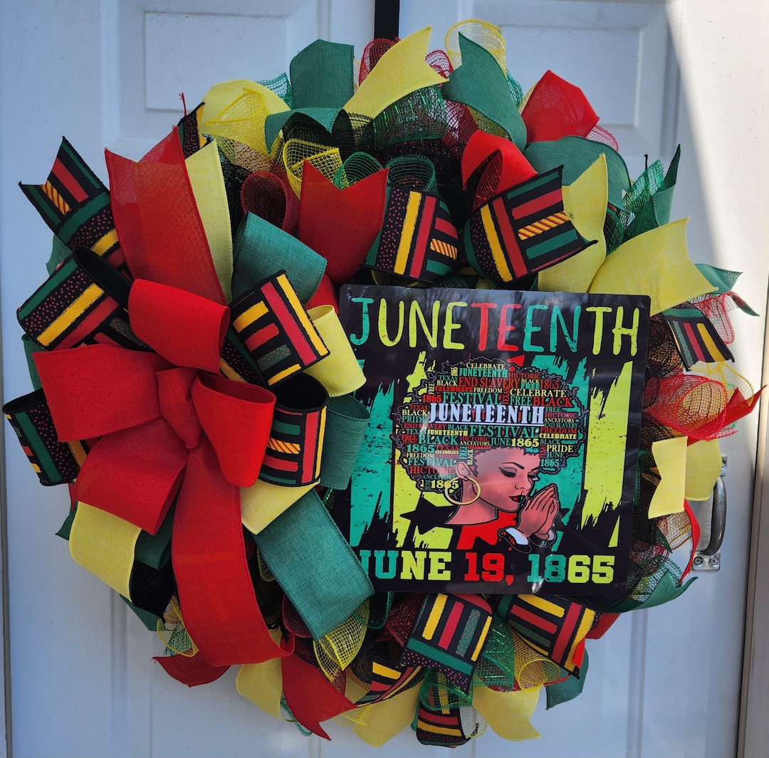 Juneteenth Wreath, Juneteenth Decorations, Juneteenth Decor, Holiday ...