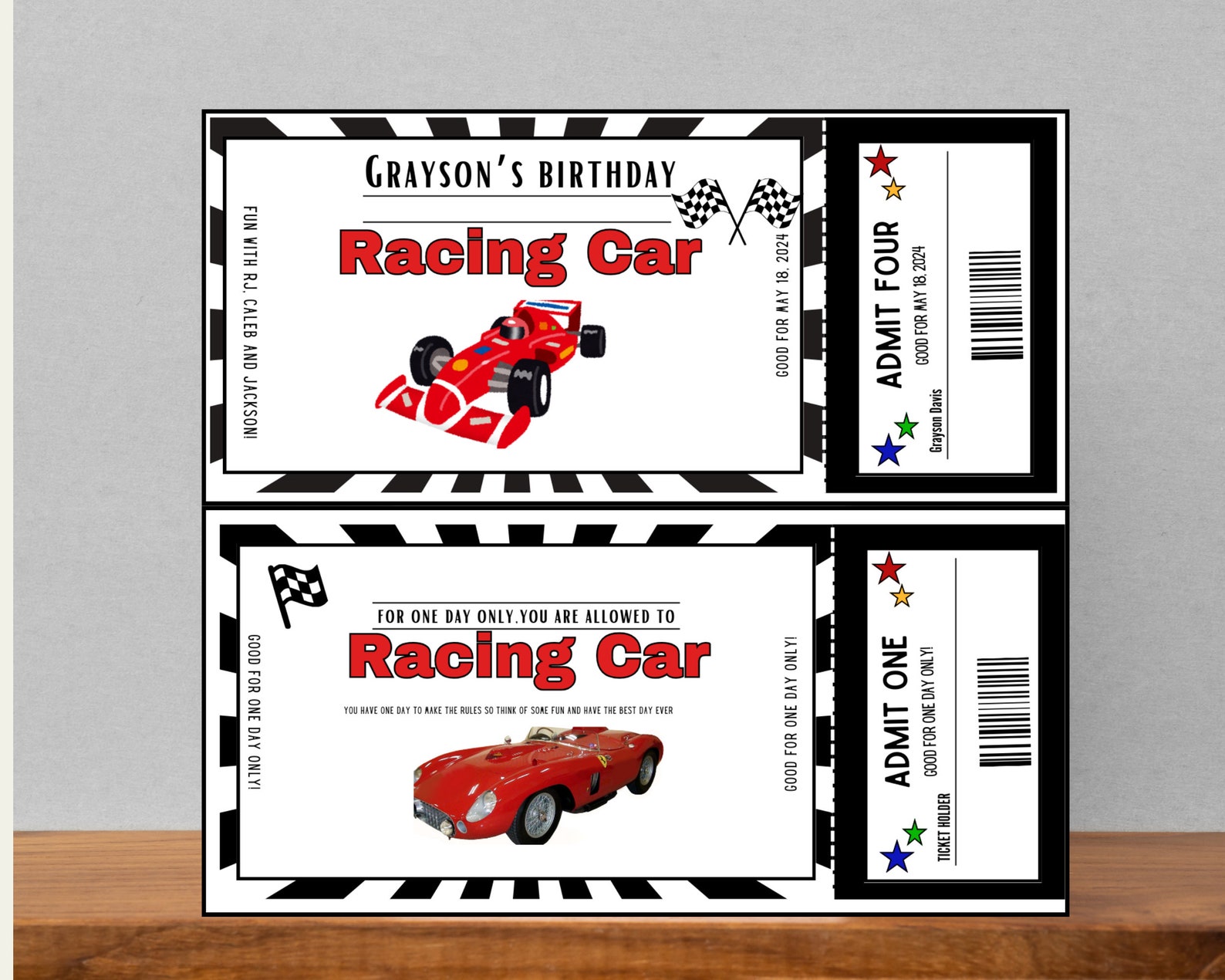 Race Car Ticket Template, Race Car Party, Race Car Birthday, Coupon ...