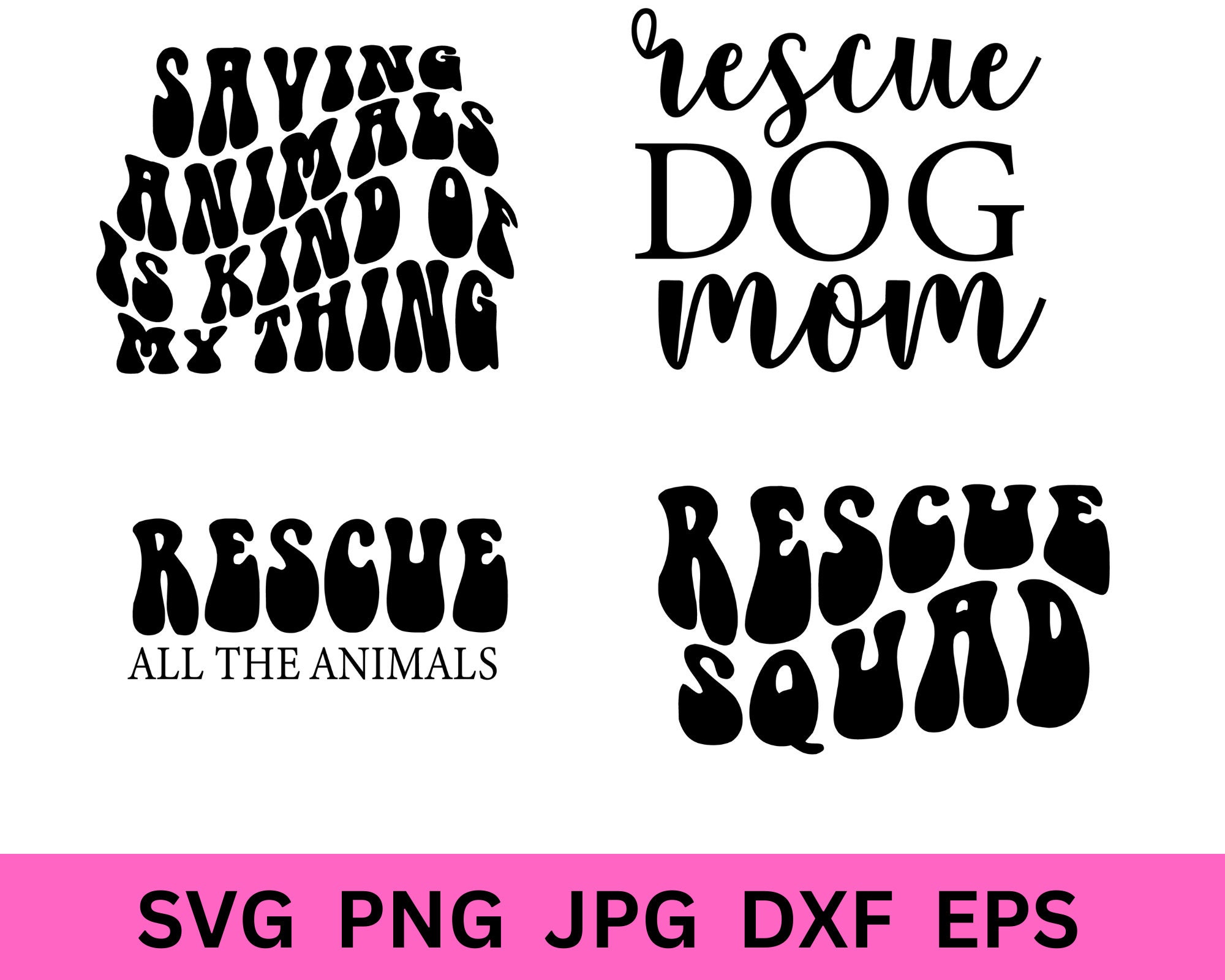 Animal Rescue Svg Bundle, Pet Lover Svg, Pet Adoption Files, Rescue ...