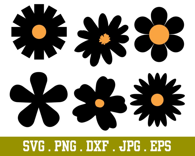 Flower Power Svg B, Svg Files for Cricut, Flower Svg, Positivity Svg ...
