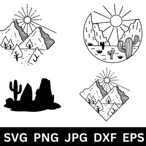 Desert Landscape Svg, Desert Scene Svg, Desert Cactus Svg, Desert ...