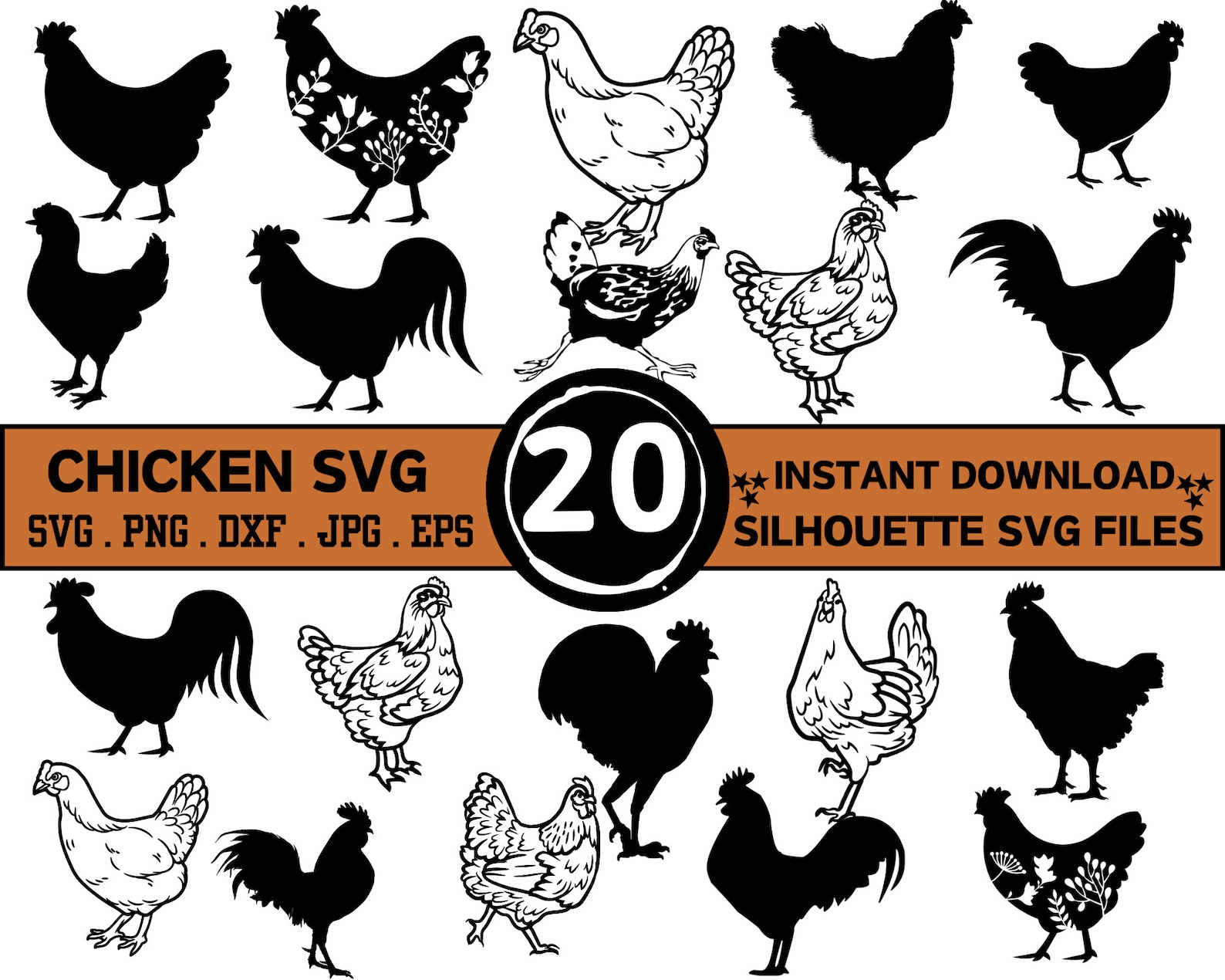 Chicken Svg Hen Svg Svg Files for Cricut Chicken Dxf - Etsy