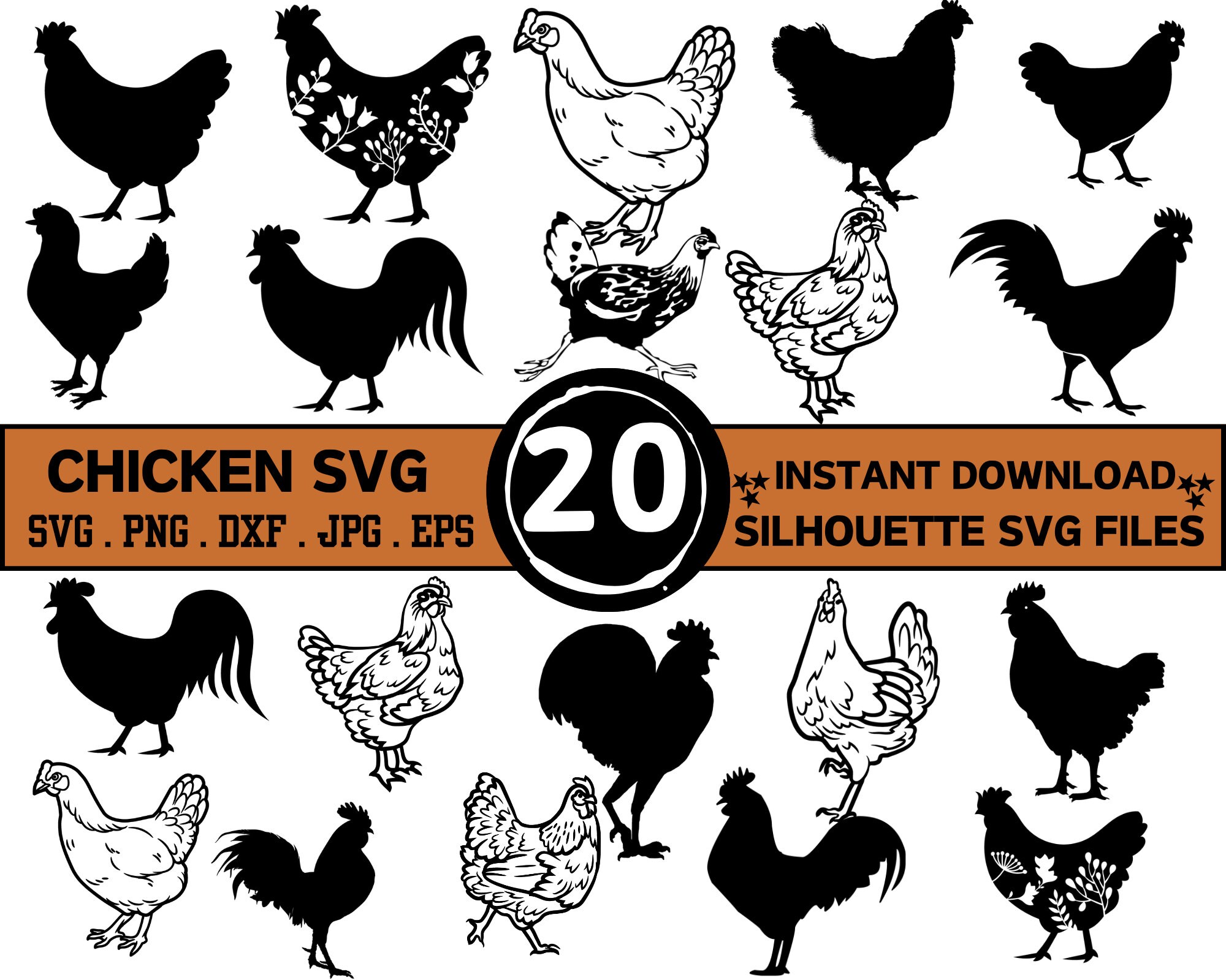 Chicken Svg Hen Svg Svg Files for Cricut Chicken Dxf - Etsy