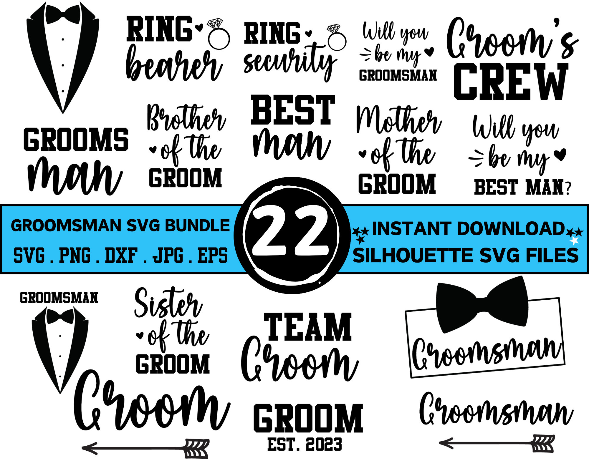 22 Designs Groomsman Svg Bundle, Groomsmen Png, Best Man Svg, Cricut ...