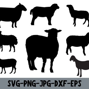 Sheep Svg Bundle, Sheep Dxf, Sheep Clipart, Farm Animal Svg, Sheep Png ...