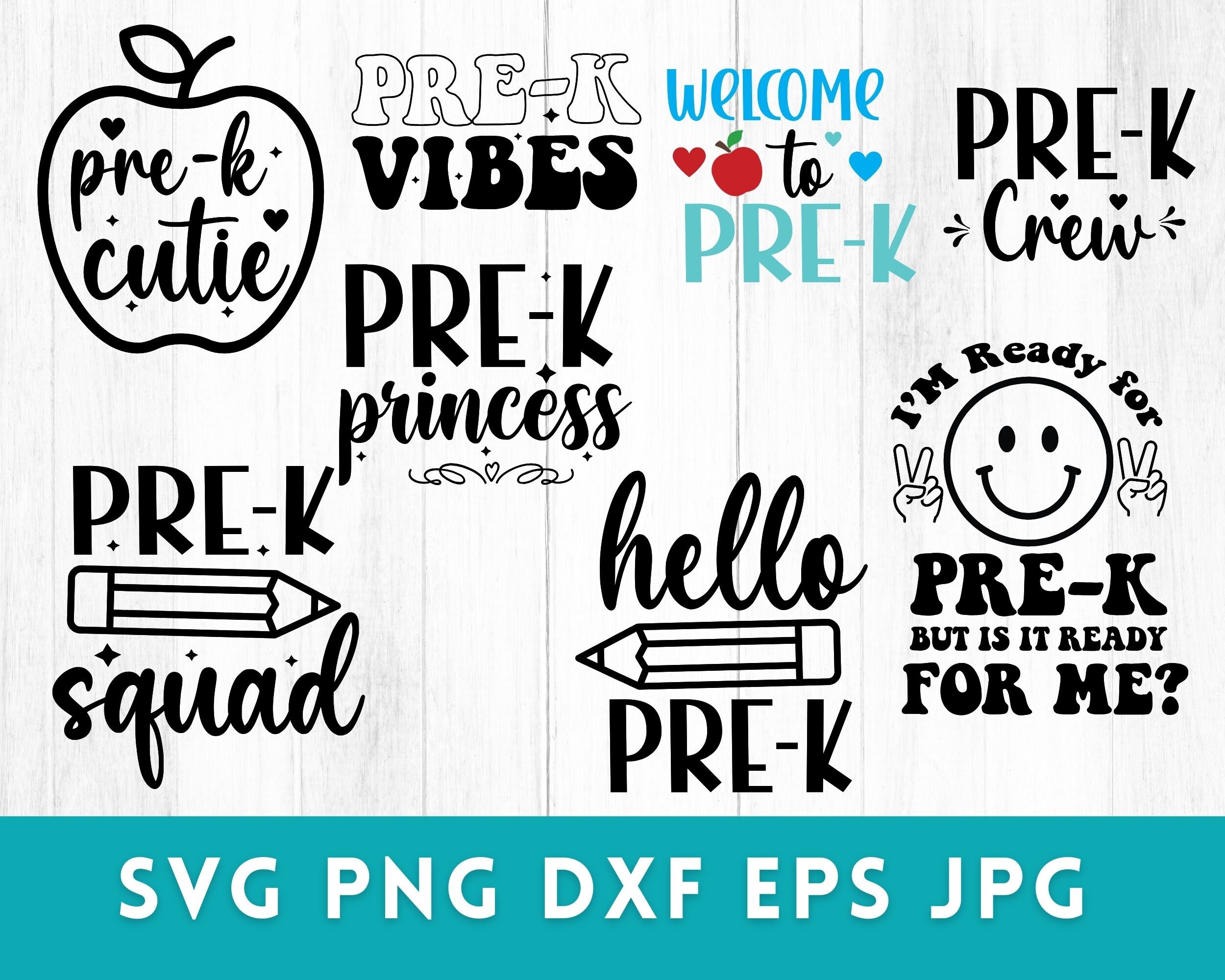 Pre-k Svg Png Bundle, Pre K Svg, Teacher Svg Bundle, School Svg, Back ...