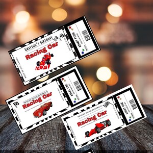 Race Car Ticket Template, Race Car Party, Race Car Birthday, Coupon ...