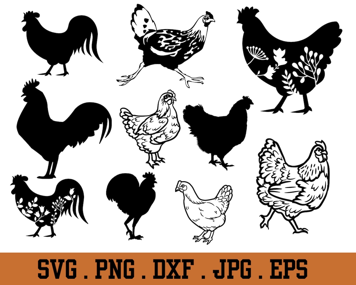 Chicken Svg Hen Svg Svg Files for Cricut Chicken Dxf - Etsy