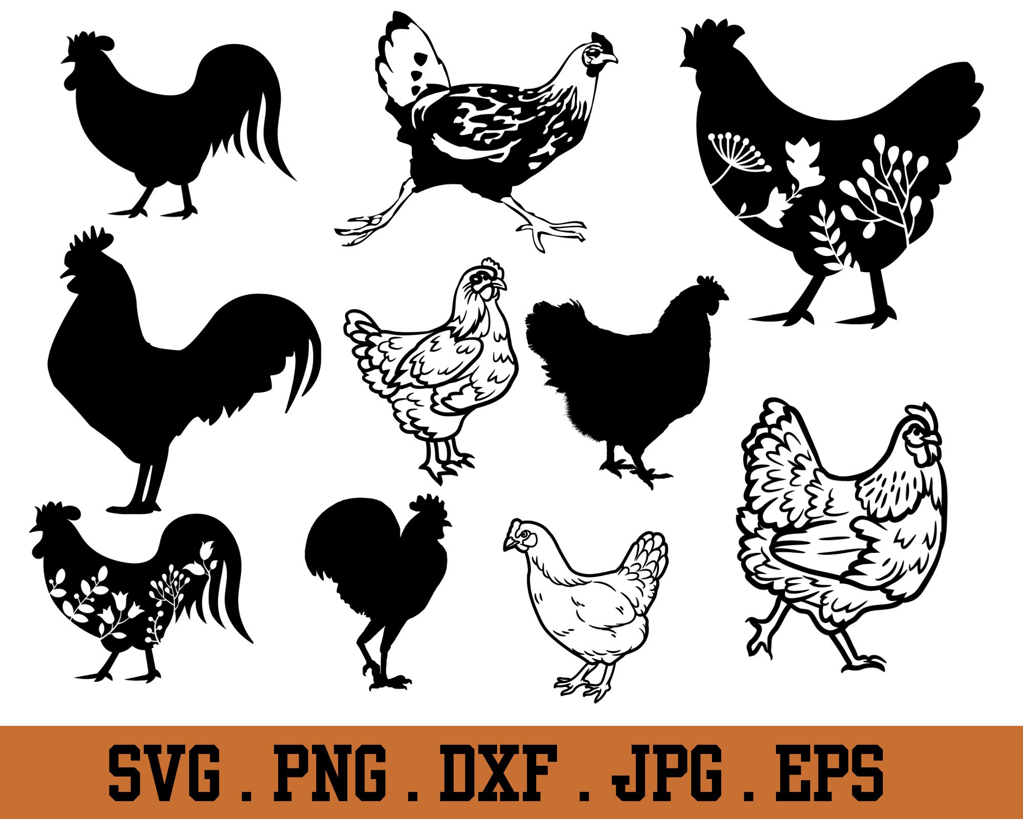 Chicken Svg Hen Svg Svg Files for Cricut Chicken Dxf - Etsy