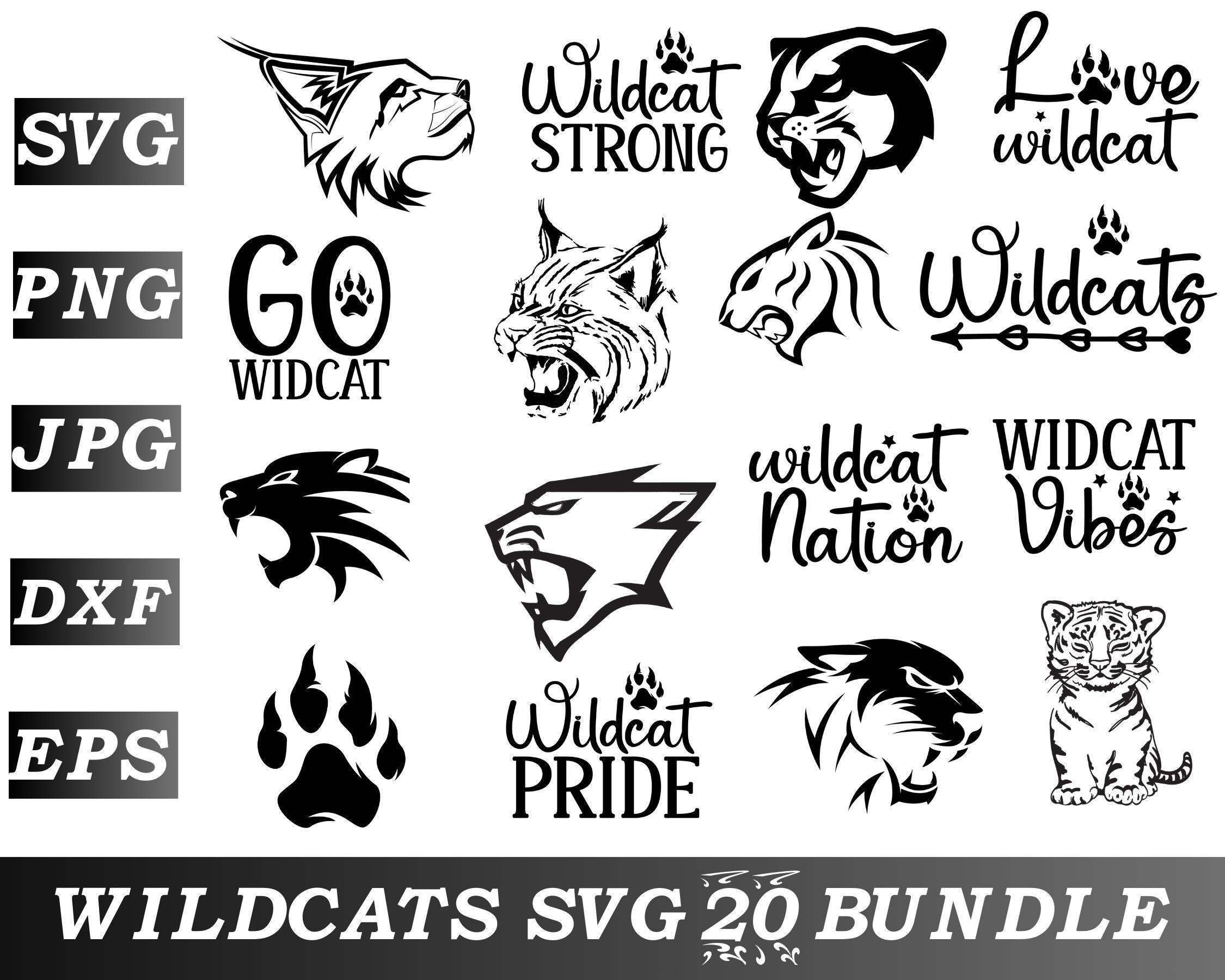 Wildcat Svg Bundle, Wildcat Png, Wildcat Svg, Wildcats Shirt, Wild Cat ...
