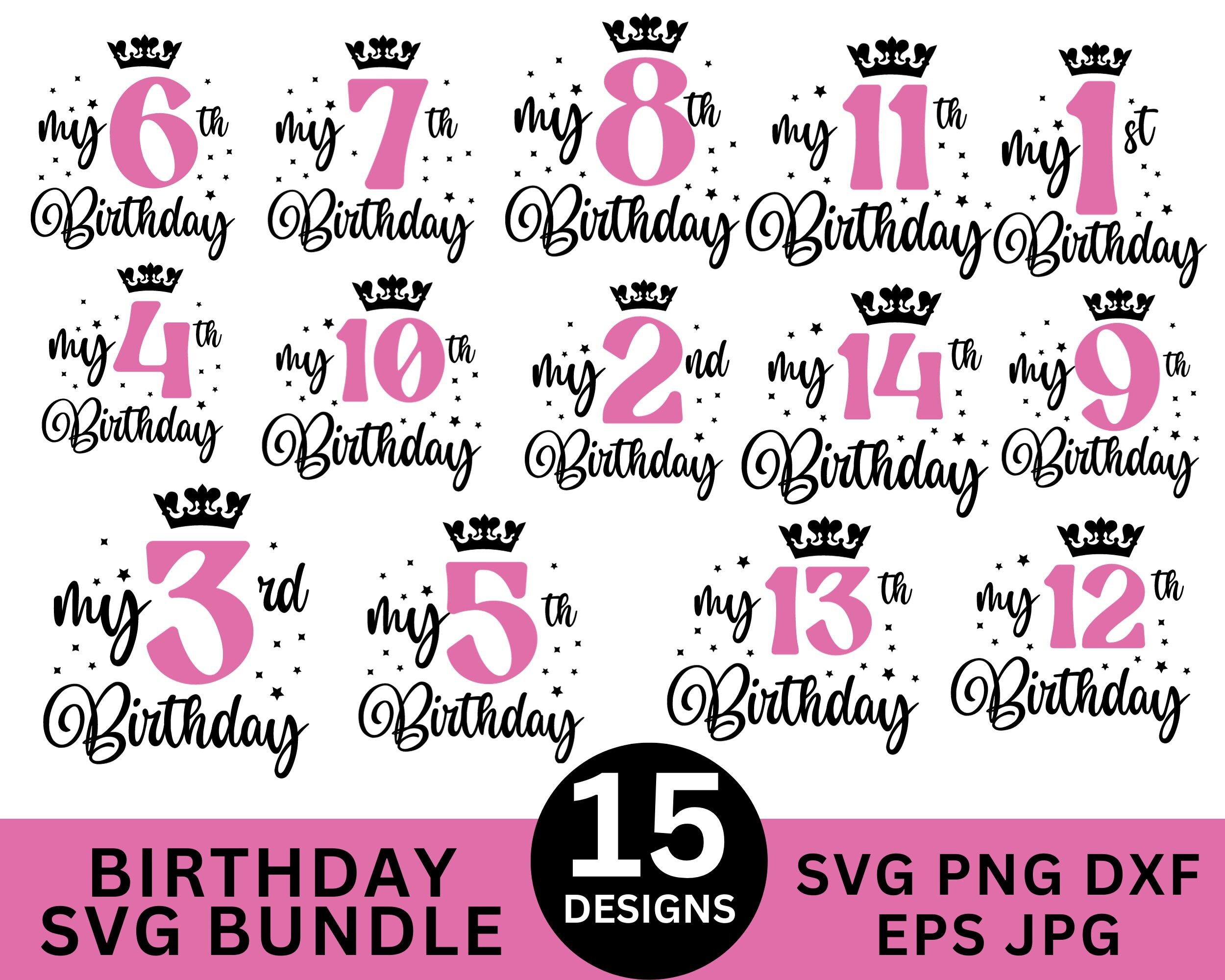 Birthday Svg Bundle Birthday Png Birthday Svg Birthday - Etsy