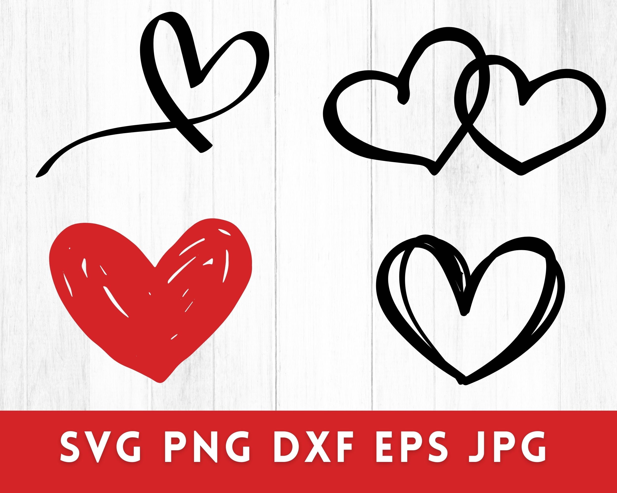 Hand Drawn Heart Svg, Heart Clipart, Digital Download,heart Svg Bundle ...