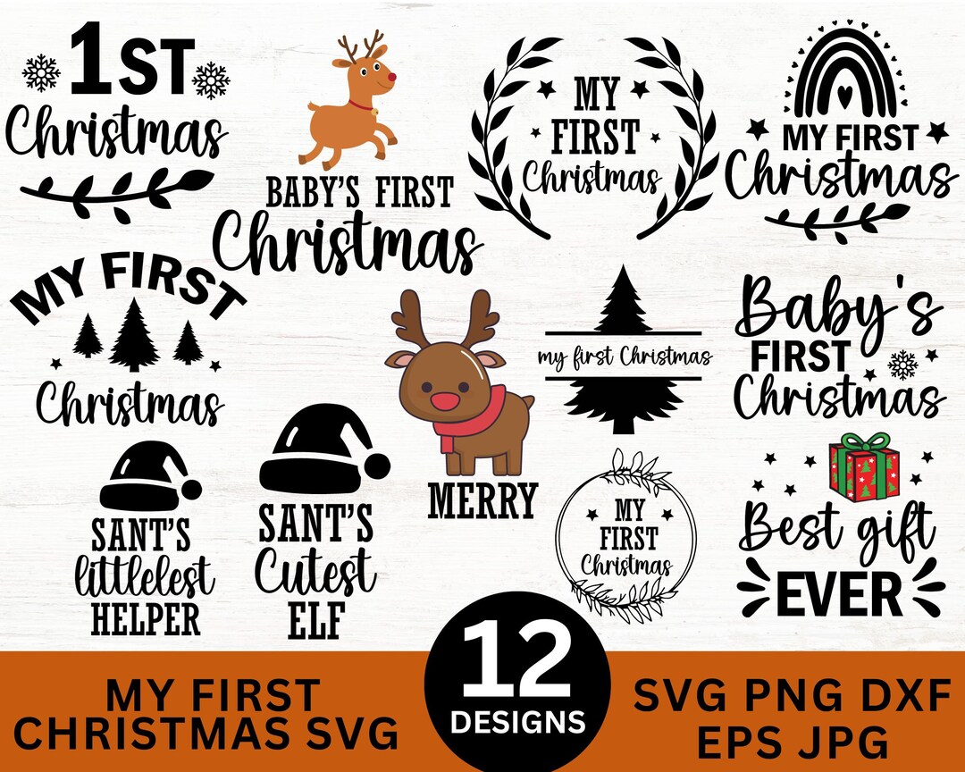 My First Christmas Svg Bundle My First Christmas Png First - Etsy