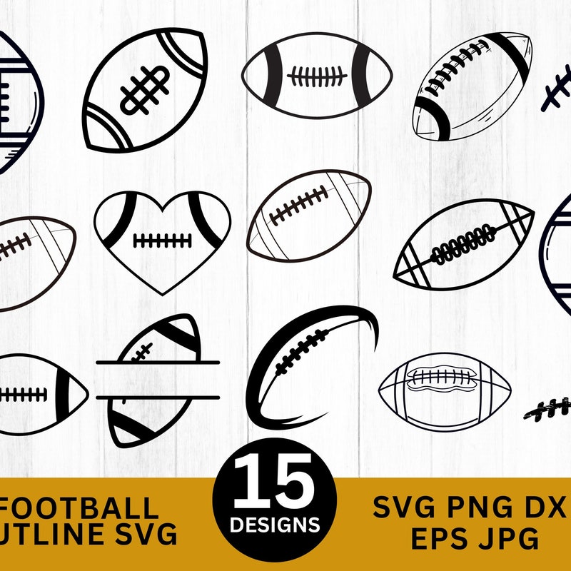 Football Outline Svg - Etsy