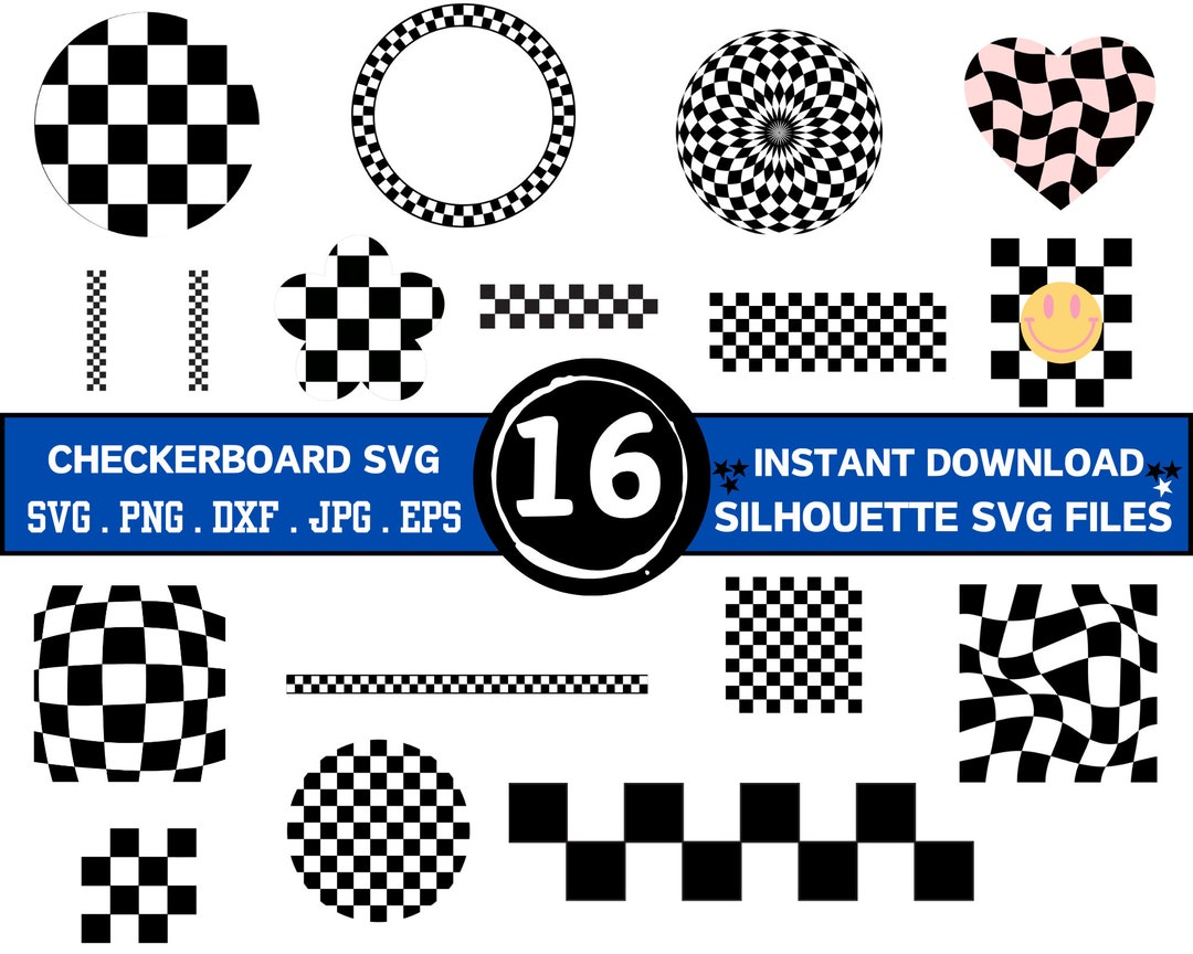 Checkerboard Svg Bundle Checkered Svg Checkered Flag Svg - Etsy