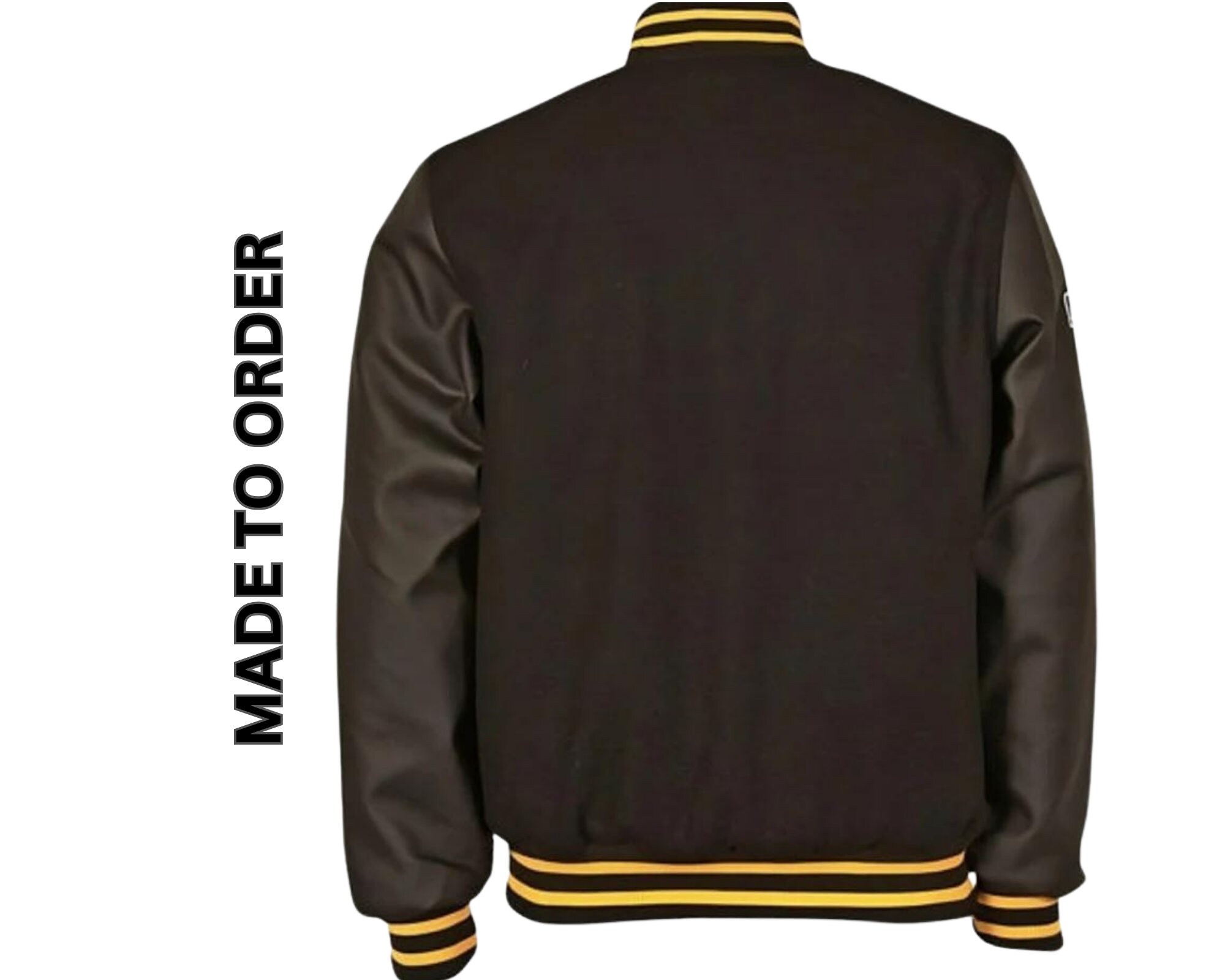 Custom Made Pittsburgh-pirates Letterman Varsity Leather Jacket With ...