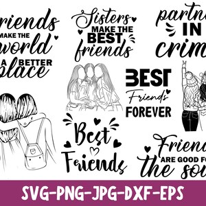 Best Friends Svg Bundle, Friends Svg, Svg Files for Cricut, Best ...