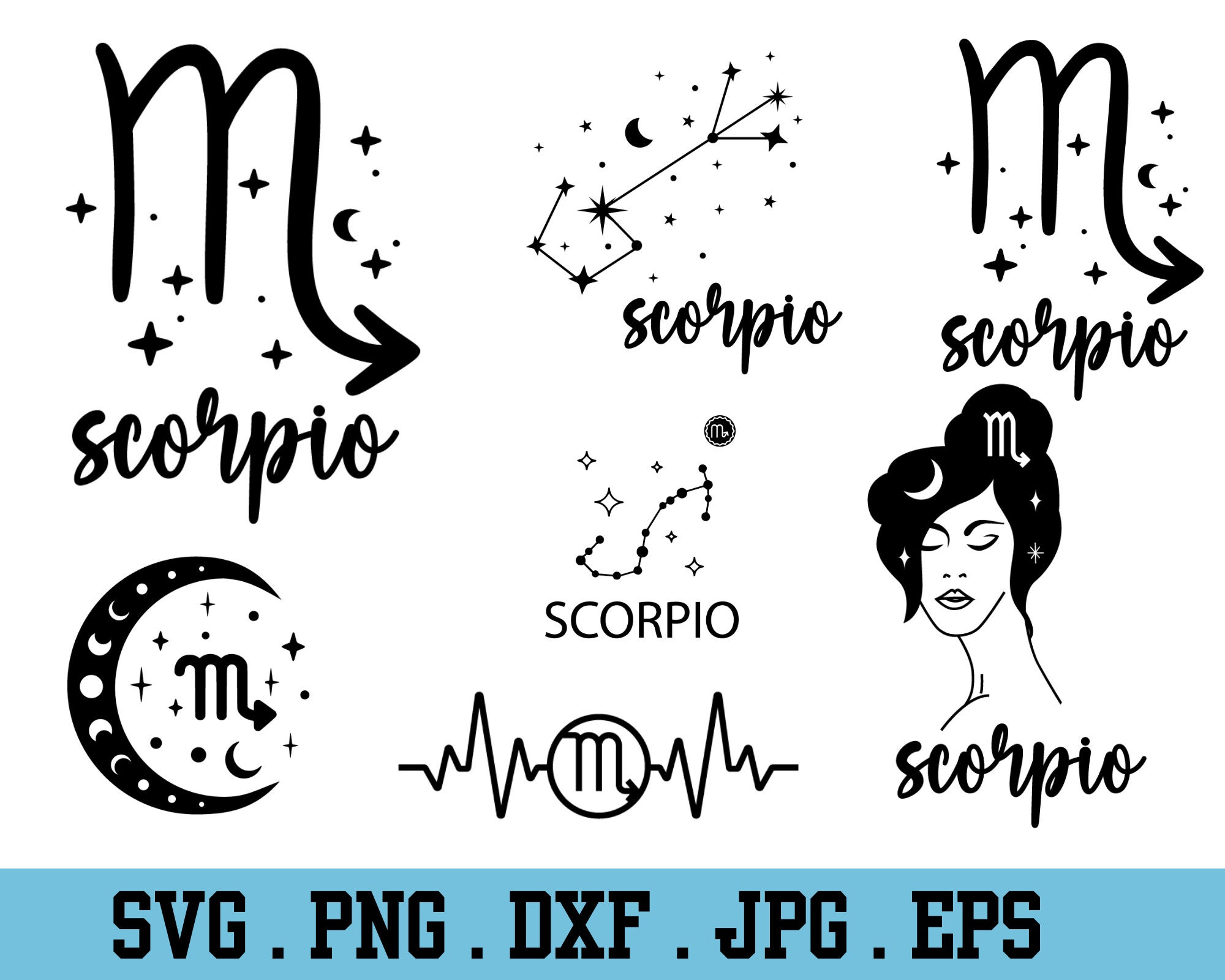 Scorpio Svg Bundle, Zodiac Svg, Zodiac Sign Svg, Scorpio Png, Scorpio ...