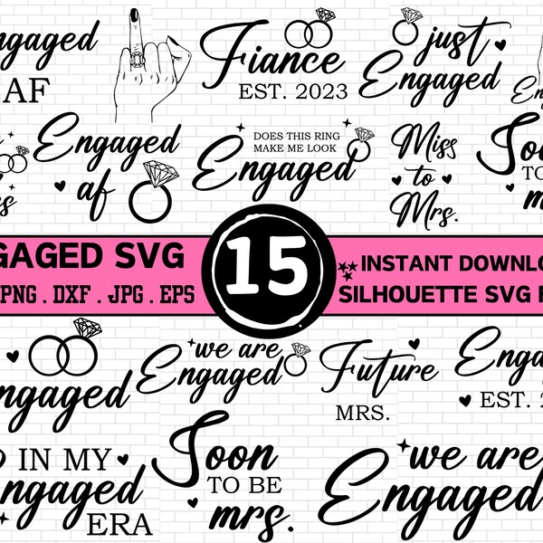 Engaged Svg - Etsy