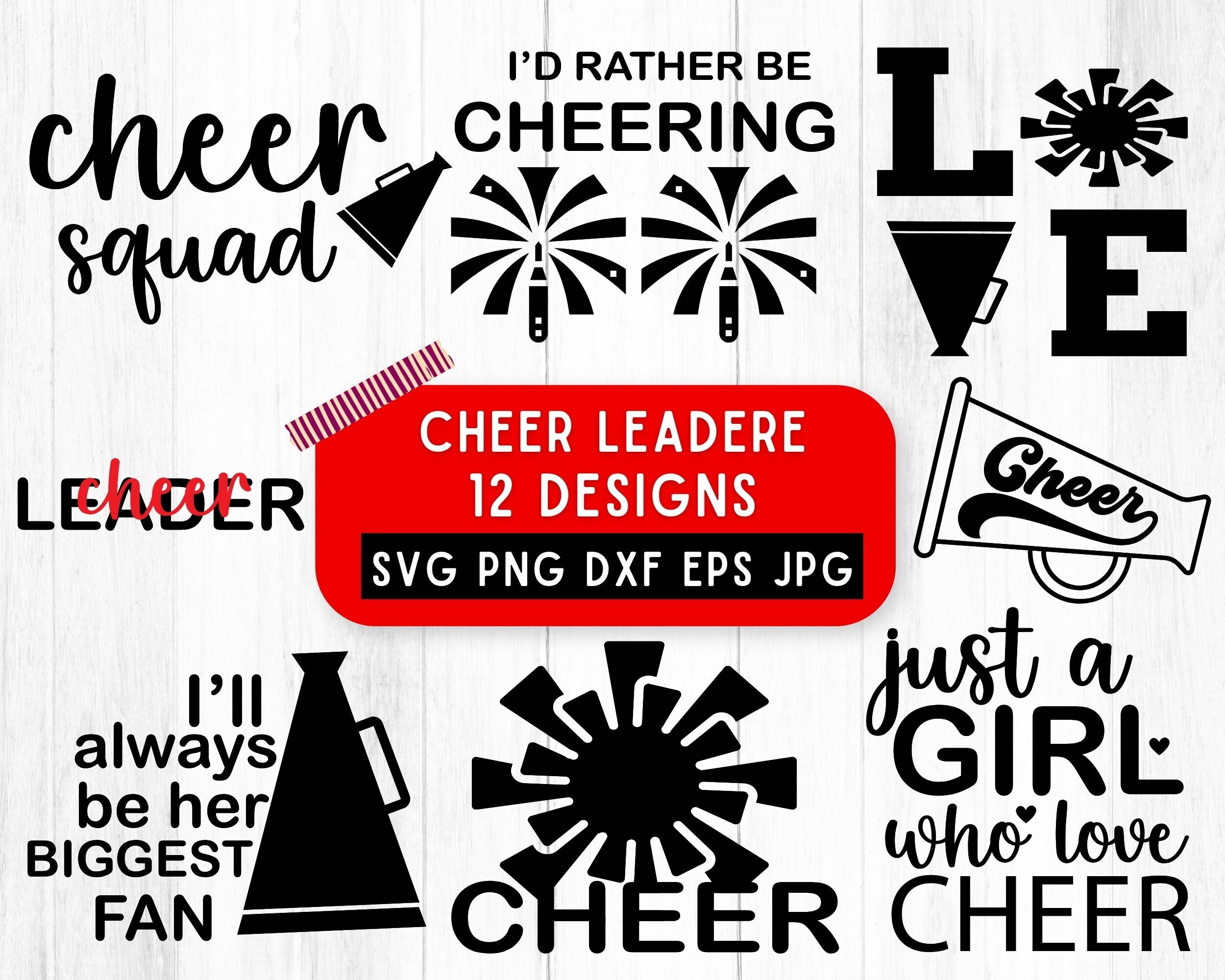 12 Desings Cheer Svg Bundle, Cheerleading Svg, Cheer Shirt Svg, Cheer ...
