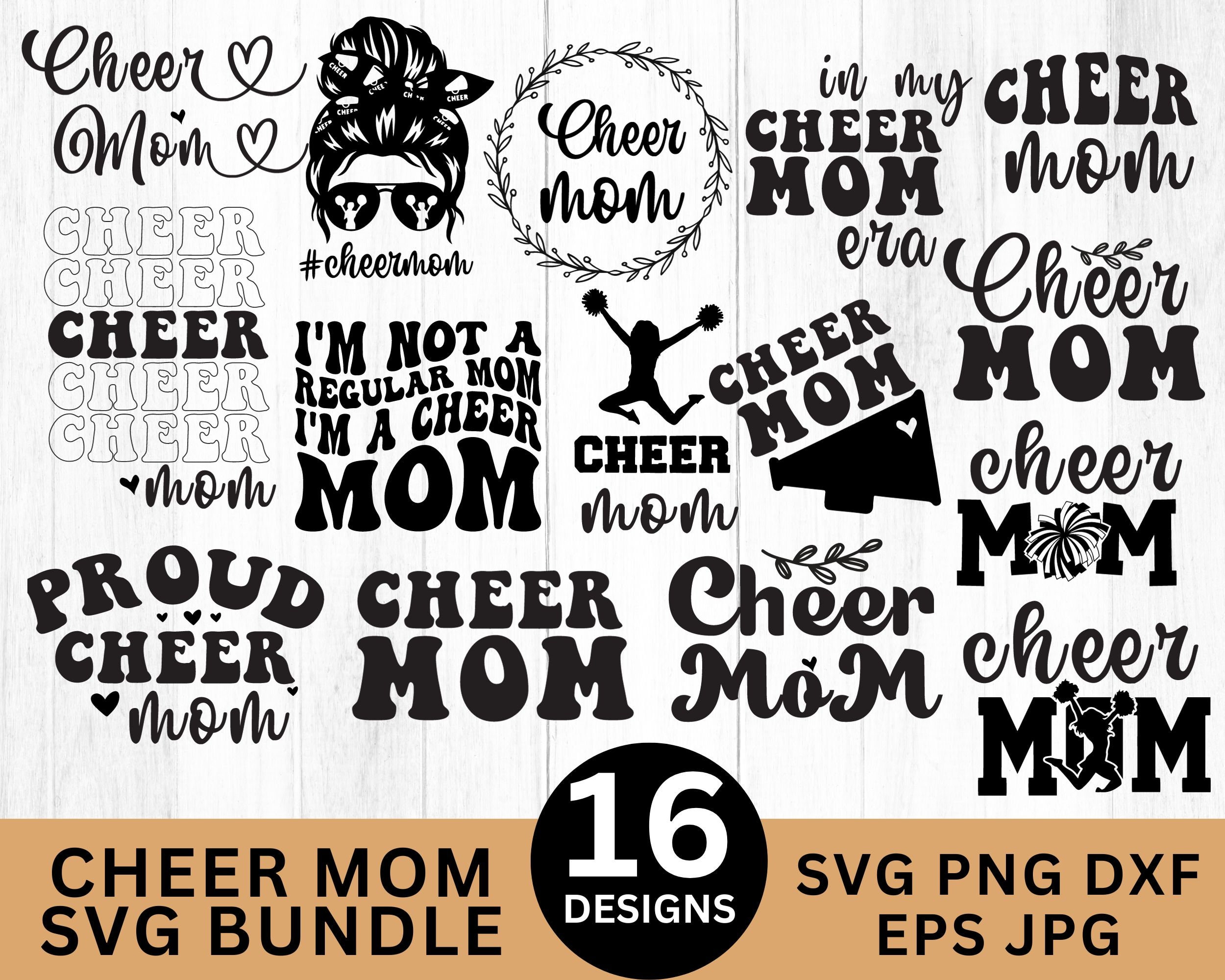 Cheer Mom Svg Bundle, Cheer Mom Png, Mom Life Svg, Cheer Mom Shirt Svg ...