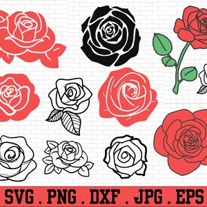 Roses Svg Bundle, Roses Svg, Rose Clipart, Rose Png, Rose Silhouette ...