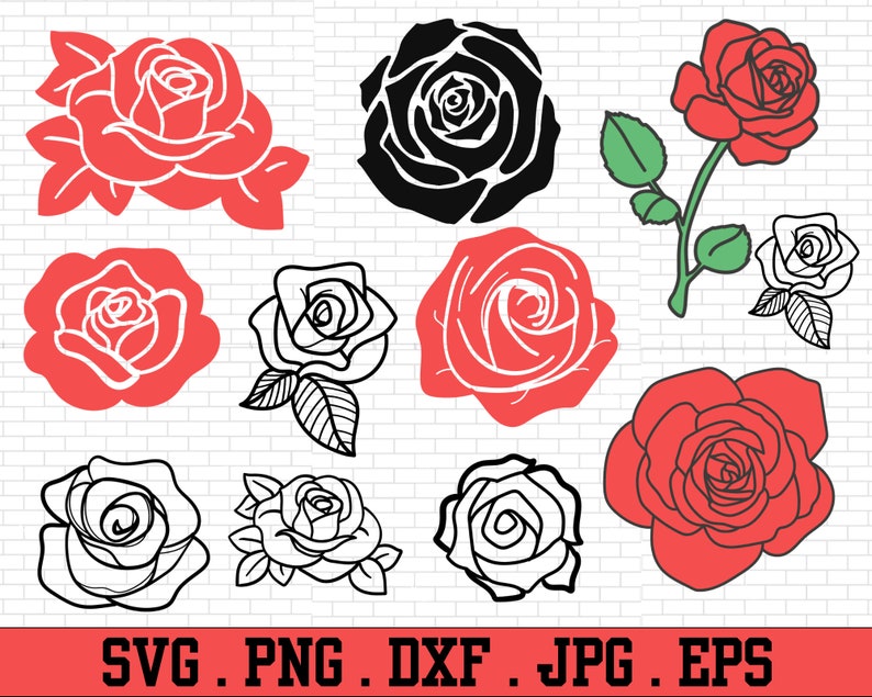 Roses Svg Bundle, Roses Svg, Rose Clipart, Rose Png, Rose Silhouette ...