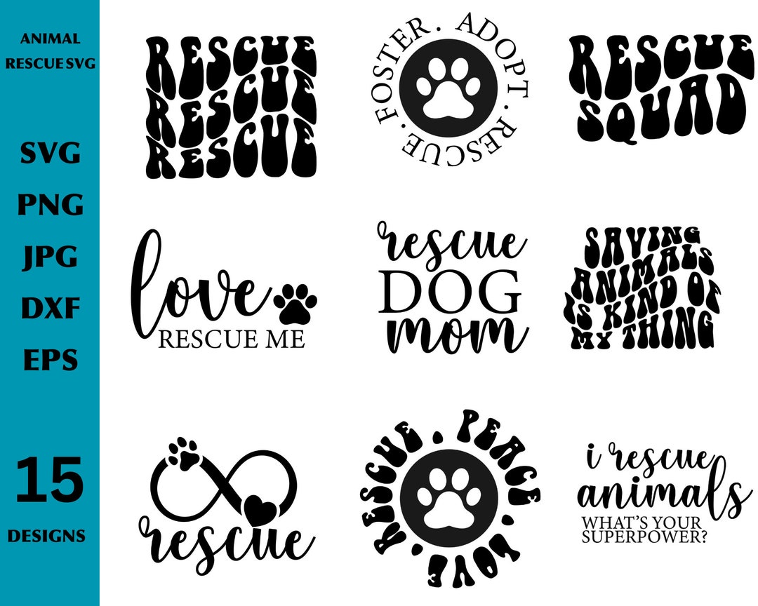 Animal Rescue Svg Bundle, Dog Svg, Rescue Mom Svg, Dog Lover Svg, Shirt ...