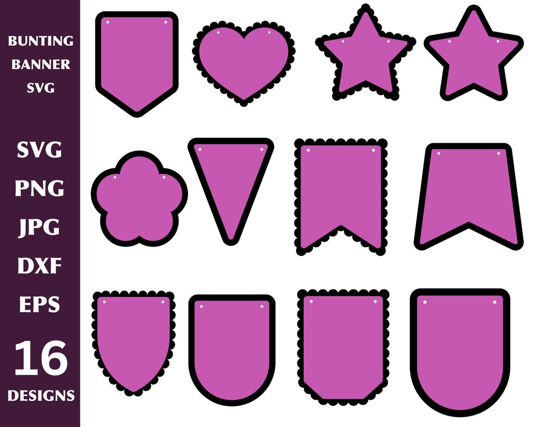 Bunting Banner Svg Png Files Bunting Banner Png Bunting Banner Dxf
