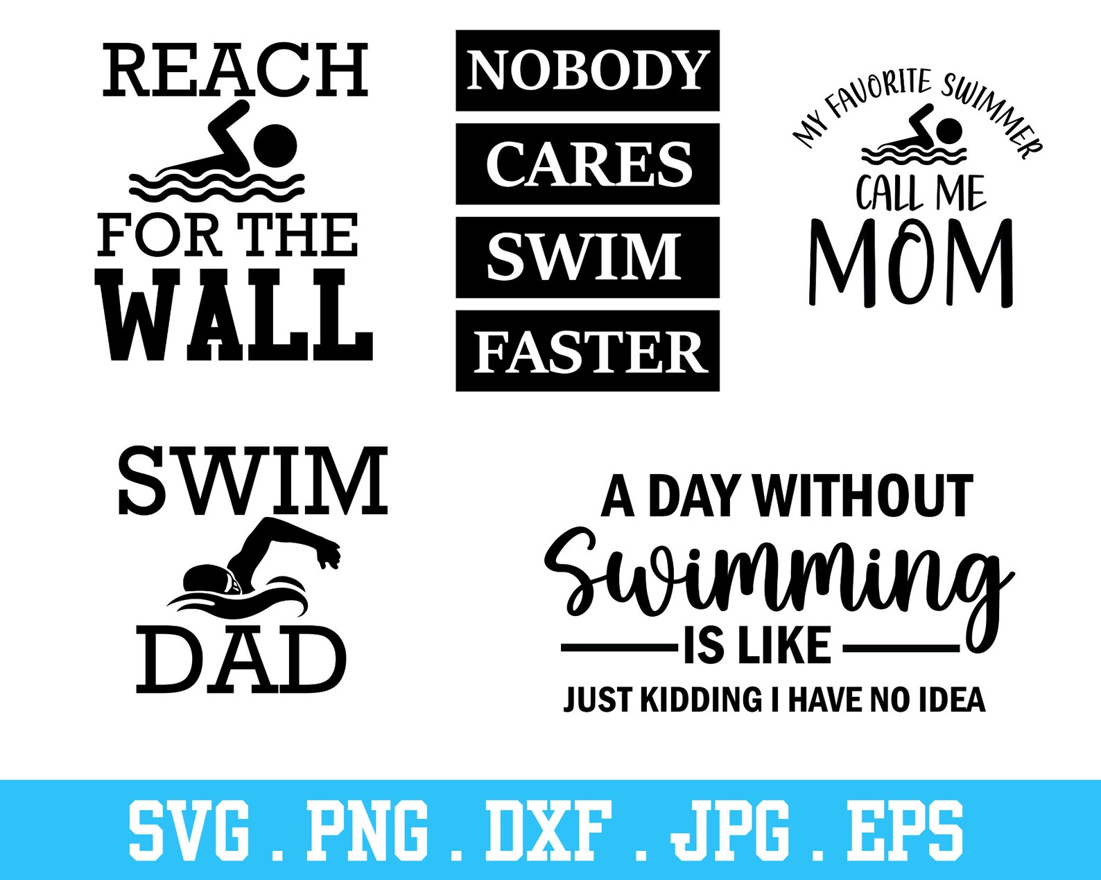 Swimming Svg Silhouette Designs, Svg Files for Cricut, Svg Files ...