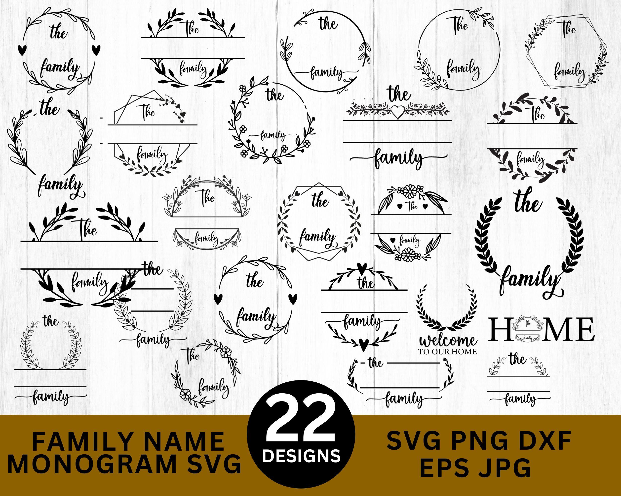 Family Name Monogram Svg Bundle Family Name Monogram Svg - Etsy