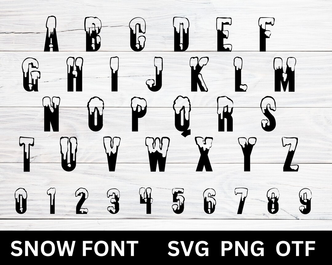 Snow Font Svg Bundle Winter Svg Snow Monogramwinter - Etsy UK