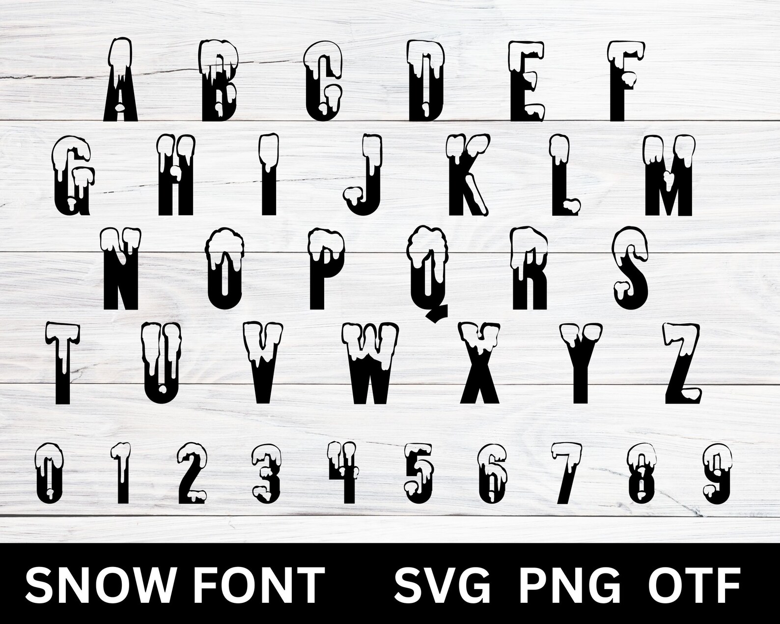 Snow Font Svg Bundle Winter Svg Snow Monogramwinter - Etsy UK