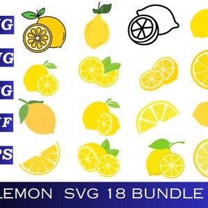 Lemon Svg Bundlelemon Pnglemon Fruit Svg Lemon Clipart - Etsy