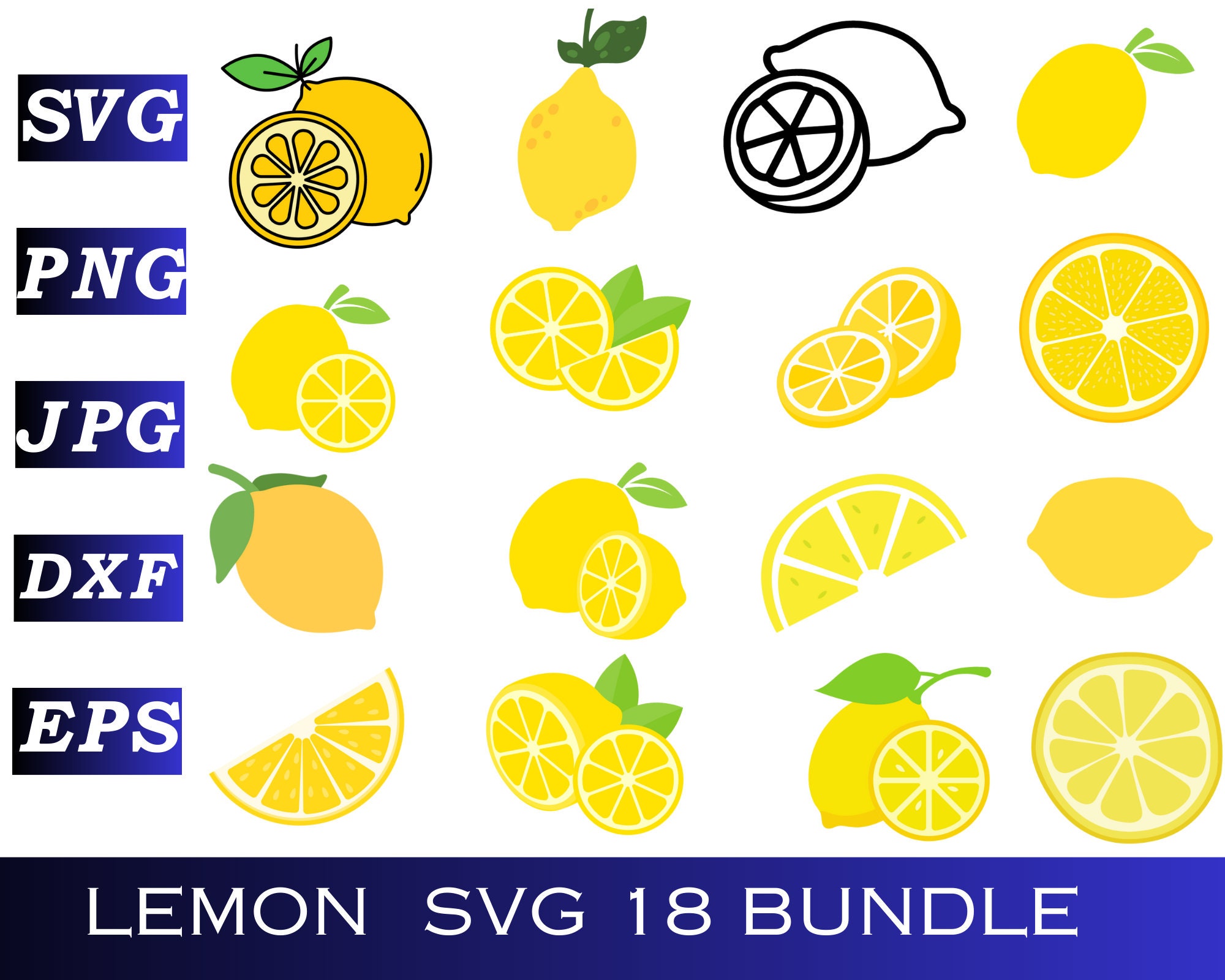 Lemon Svg Bundlelemon Pnglemon Fruit Svg Lemon Clipart - Etsy