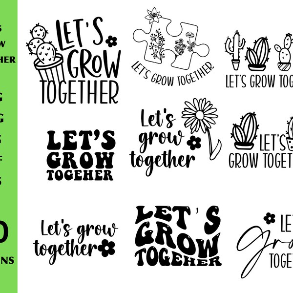 Lets Grow Together Png - Etsy