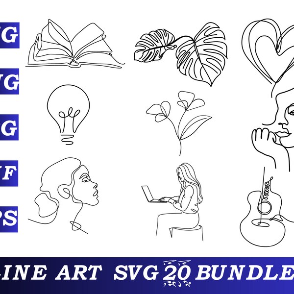Line Art Woman Svg - Etsy