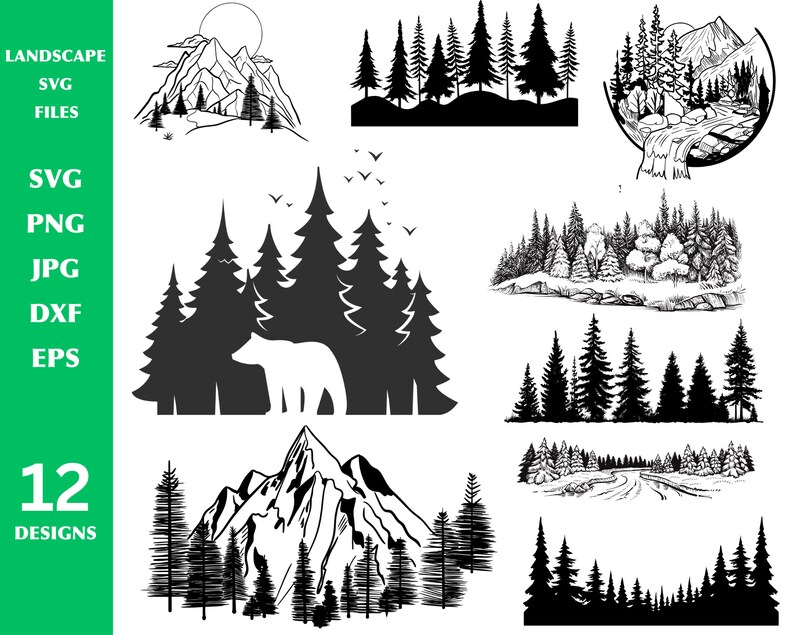 Landscape Svg Bundle, Landscape Png Bundle, Landscape Svg, Nature Scene ...