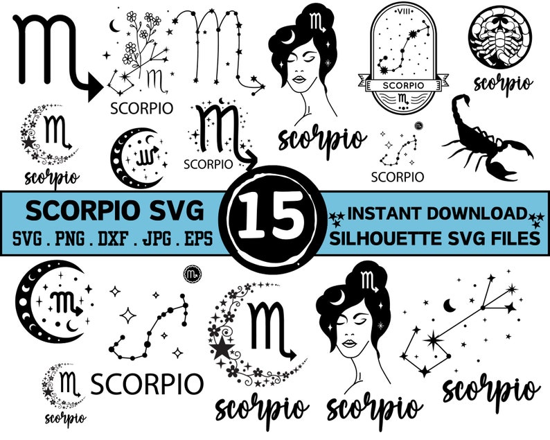 Scorpio Svg Bundle, Zodiac Svg, Zodiac Sign Svg, Scorpio Png, Scorpio ...