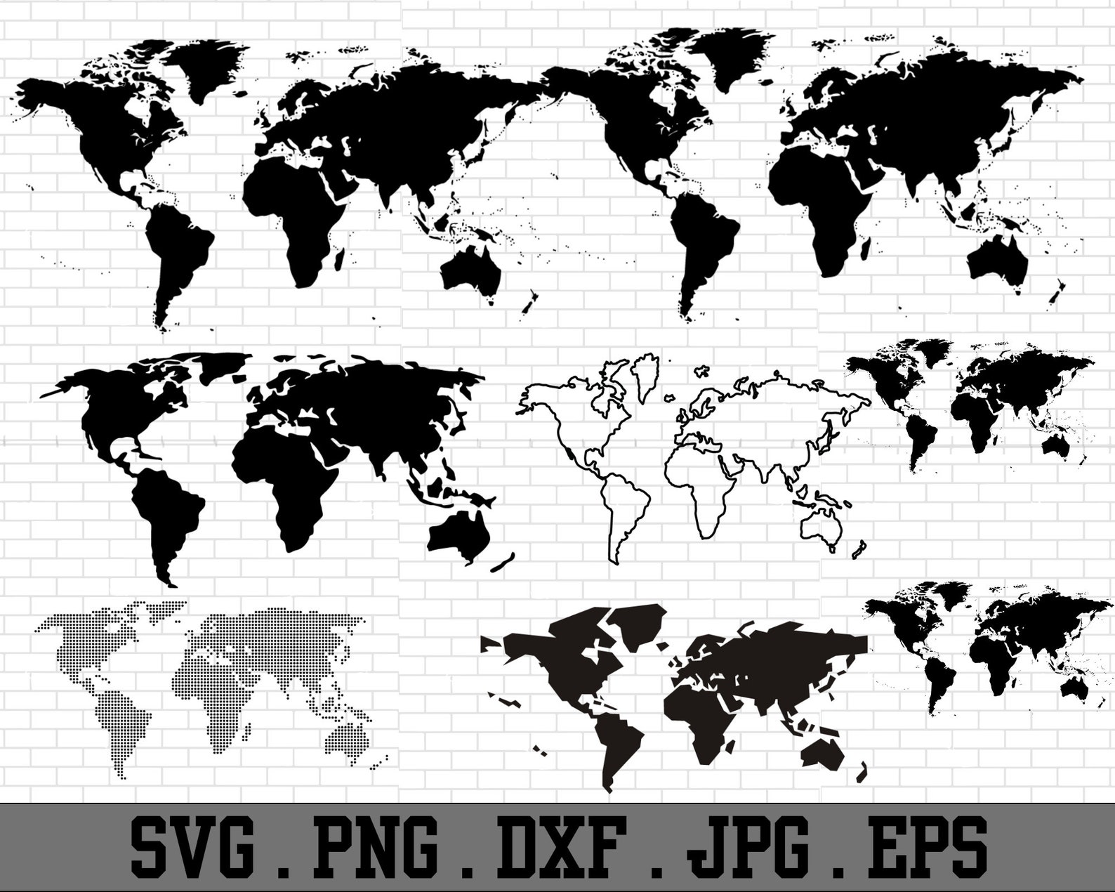 8 World Map Svg , Map Svg Bundle, World Map Png, World Svg, World Map ...