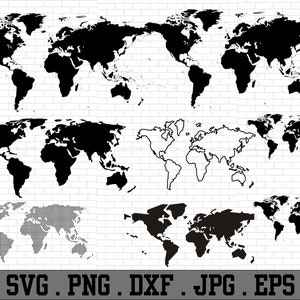 8 World Map Svg , Map Svg Bundle, World Map Png, World Svg, World Map ...