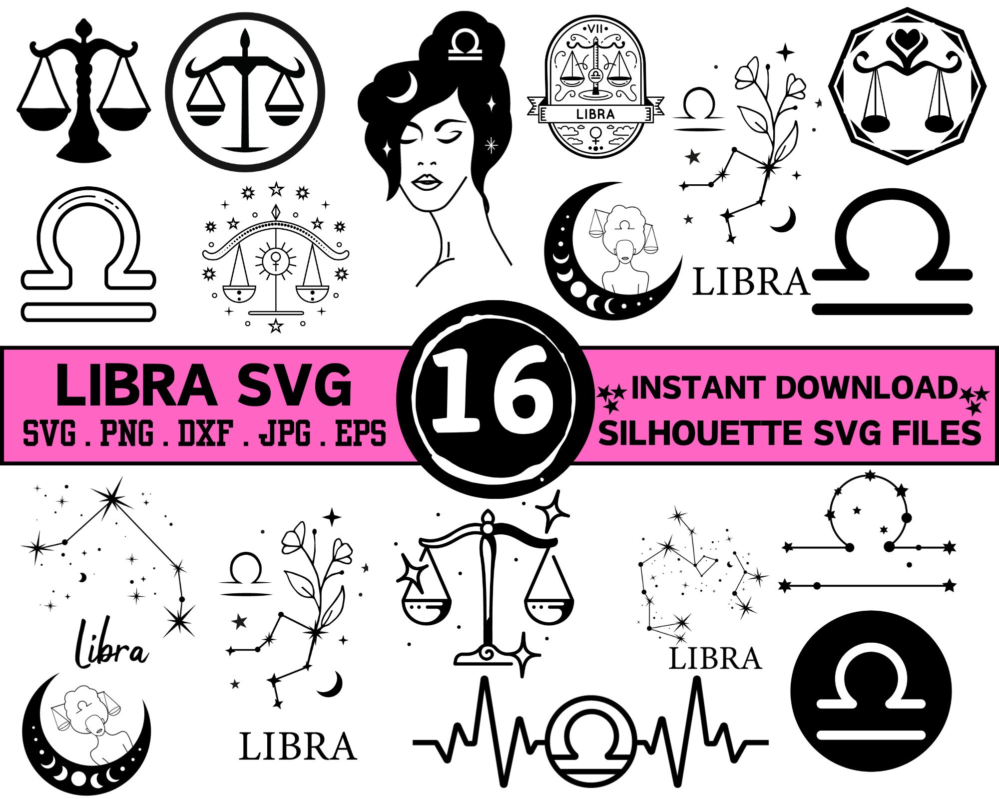 Libra Svg Bundle, Libra Png, Libra Svg, , Libra Zodiac Svg, Svg Files ...