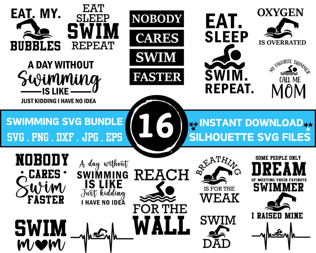 Swimming Svg Silhouette Designs, Svg Files for Cricut, Svg Files ...